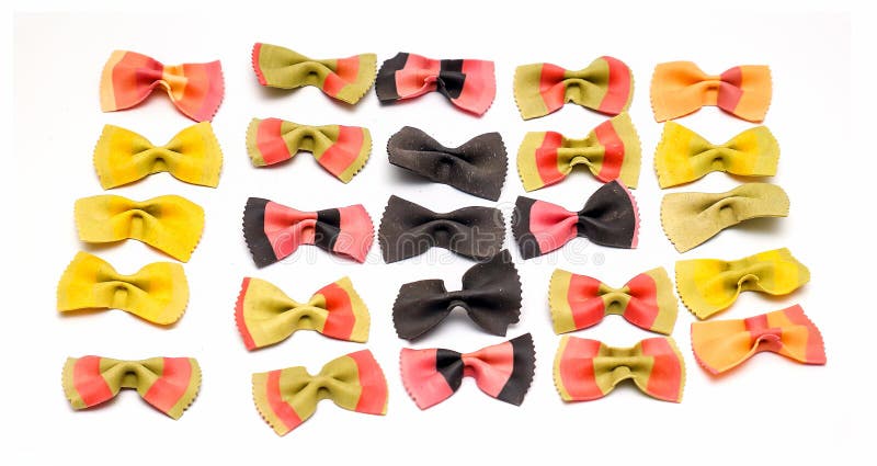Decorative Wheat Pasta Bows on White Background Stock Photo - Image of ...