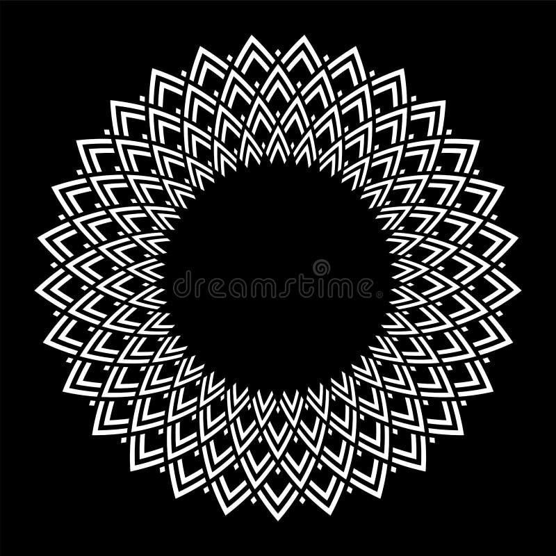 Decorative White Circle Pattern on Black Background Stock Vector ...
