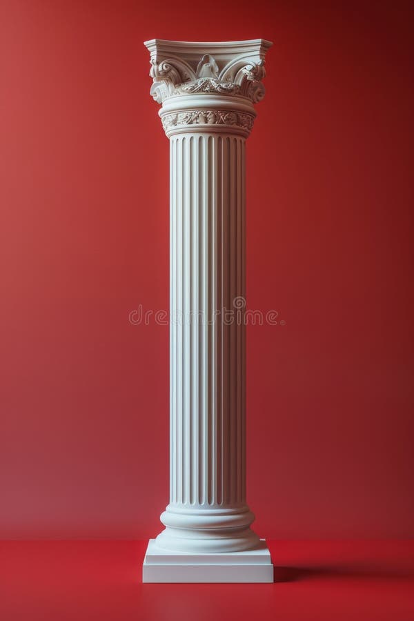 A Decorative White Column Plinth with a Space for an Item, Designed for ...