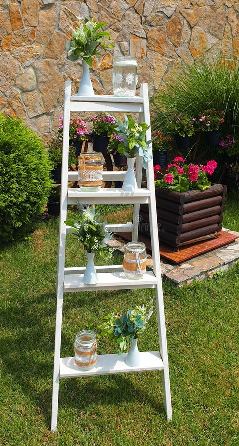 Decorative white ladders stock image. Image of decorative - 224515191