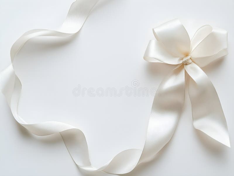 A Decorative White Ribbon Bow, a Delicate and Elegant Design Stock ...