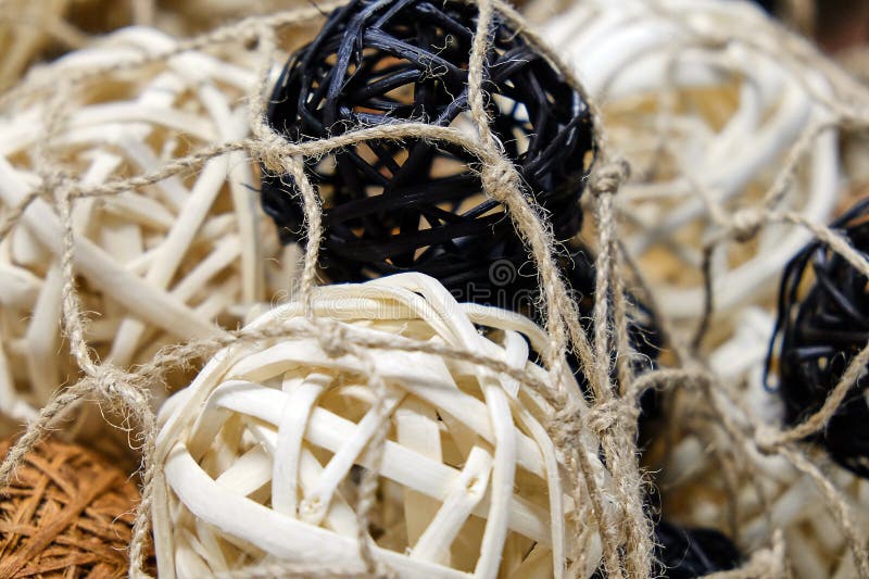Decorative wicker balls stock photo. Image of white, macro - 89242034