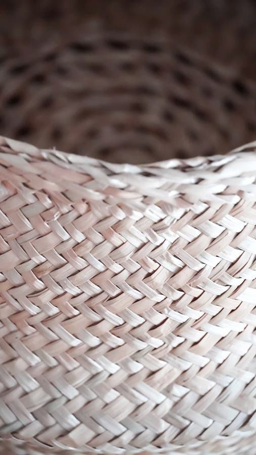 A Decorative Wicker Bamboo Basket Stock Image - Image of abstract ...