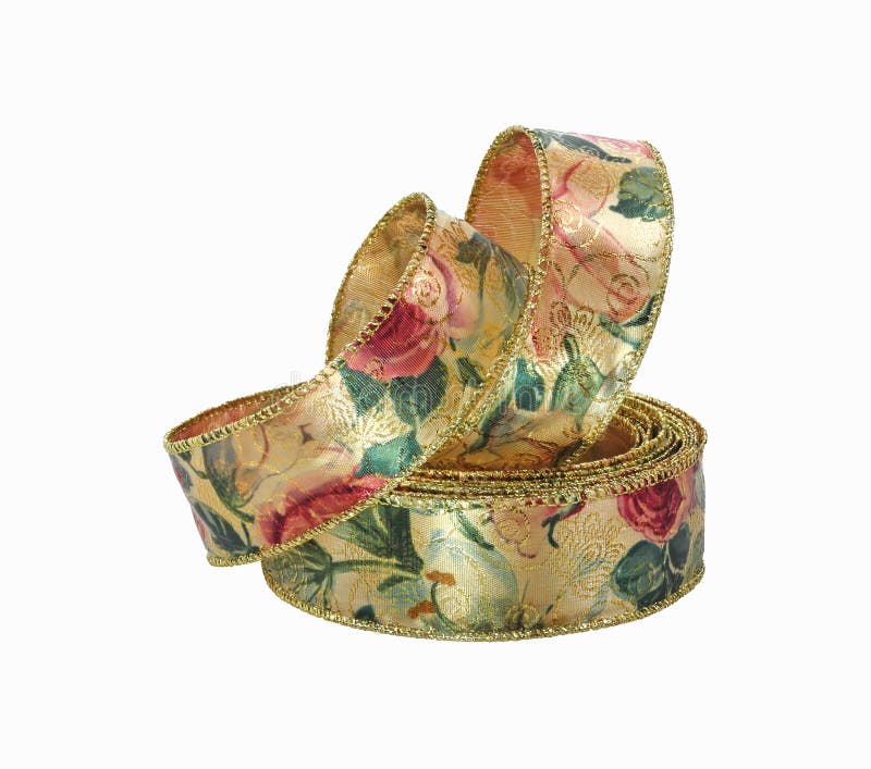 Decorative Wide Floral Ribbon Stock Photo - Image of scroll, edge: 21775240