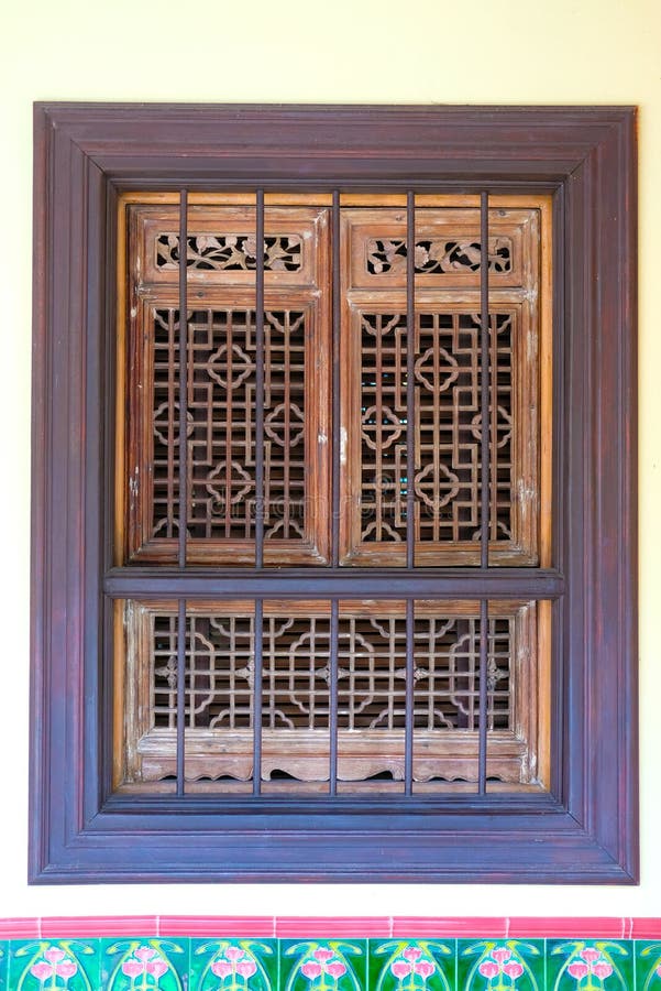 Decorative Window on the Background of an Ancient Wall Stock Photo ...