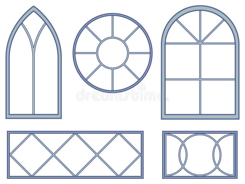Decorative Window Blueprints Stock Vector - Illustration of window ...