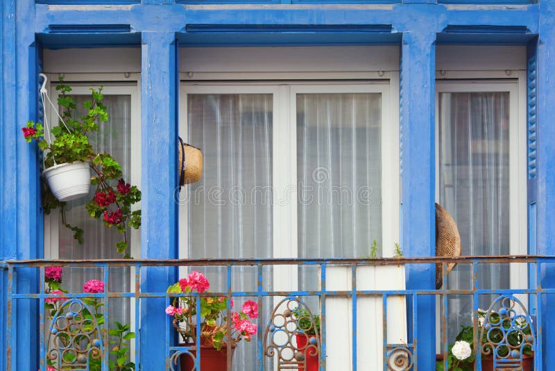 Decorative Window with Small Balcony Stock Image - Image of normandy ...