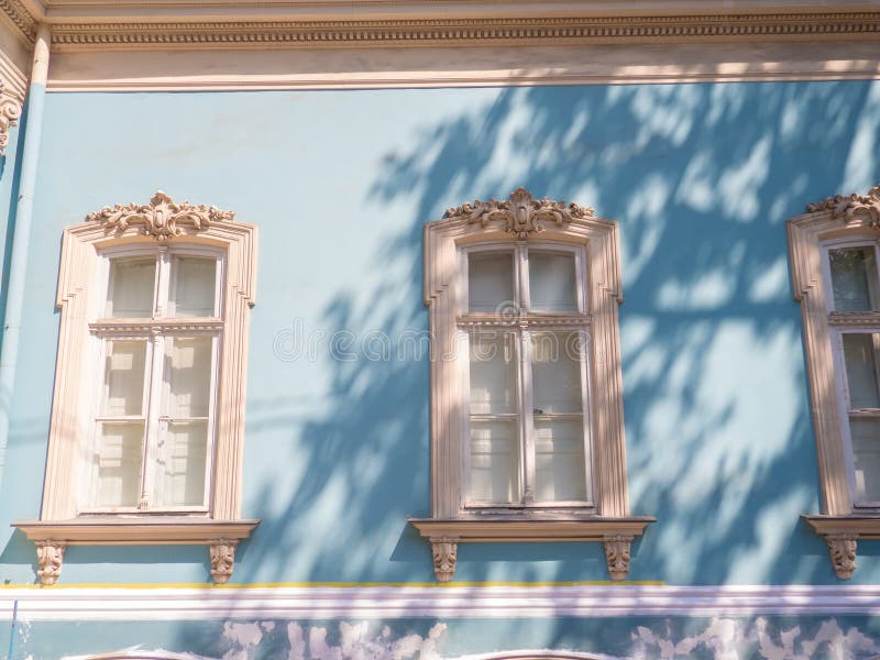 Decorative Windows of Old Building Stock Image - Image of style ...