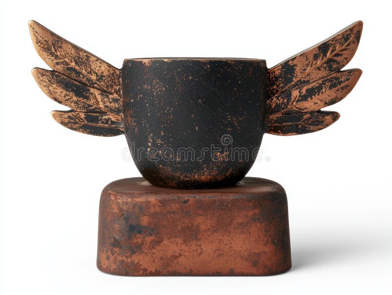 A Decorative Winged Trophy on a White Background. Stock Illustration ...