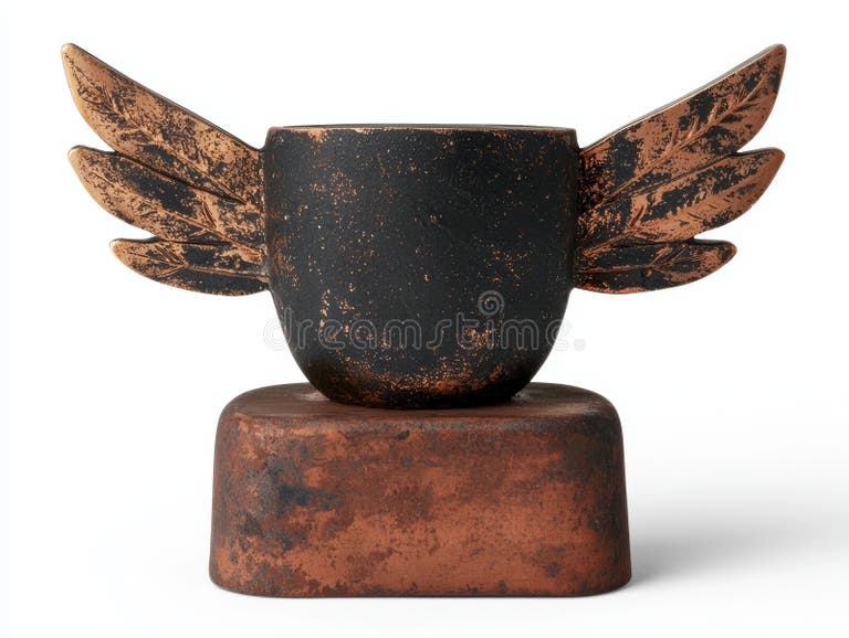 A Decorative Winged Trophy on a White Background. Stock Illustration ...