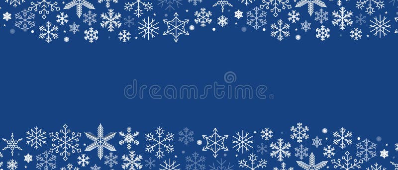 Decorative Winter Background with Snowflakes, Snow, Stars. Vector ...