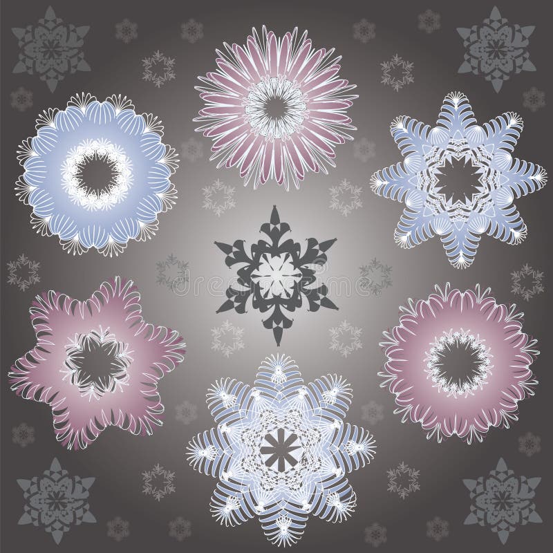 Decorative Winter Pattern with Beautiful Snowflake Stock Vector ...