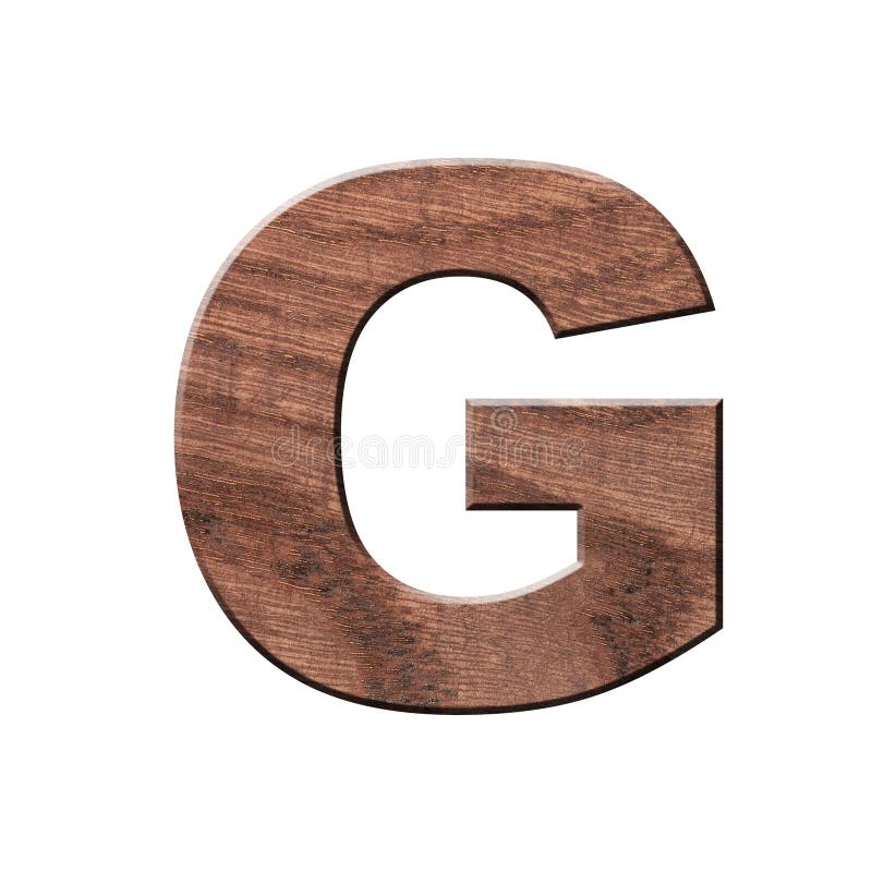 Decorative Wooden Alphabet, Capital Letter G. Stock Illustration ...