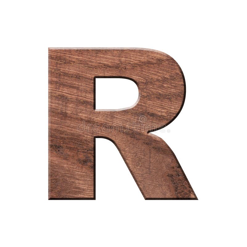 Decorative Wooden Alphabet, Capital Letter R. Stock Illustration ...