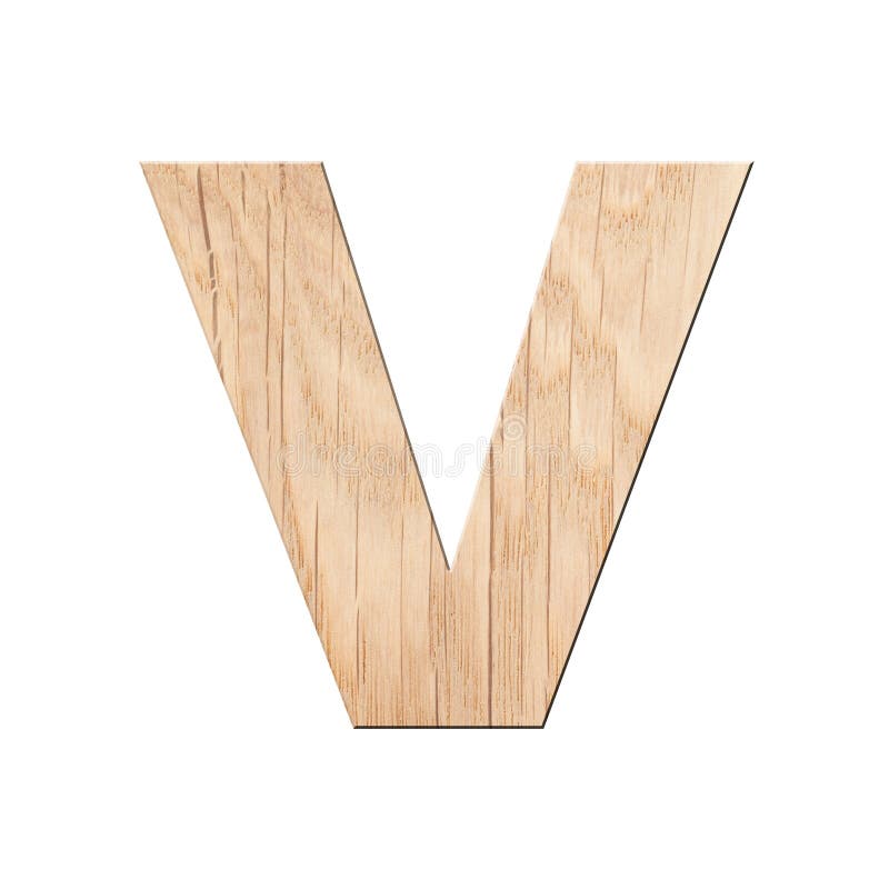 Decorative Wooden Alphabet, Capital Letter V. Stock Illustration ...