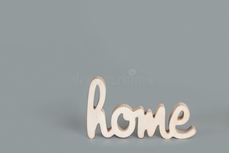 Decorative Wooden Element Word Home Stock Image - Image of monochrome ...