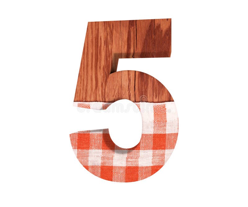 Decorative Wooden with Kitchen Tablecloth Alphabet Digit Five Symbol ...