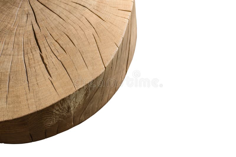 Decorative Wooden Table on White Background Top View Stock Photo ...
