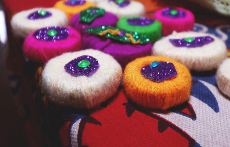 Colorful Decorative Woolen Items Stock Photo - Image of innovative ...