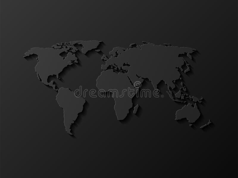 Decorative World Map with Shadow Stock Vector - Illustration of global ...