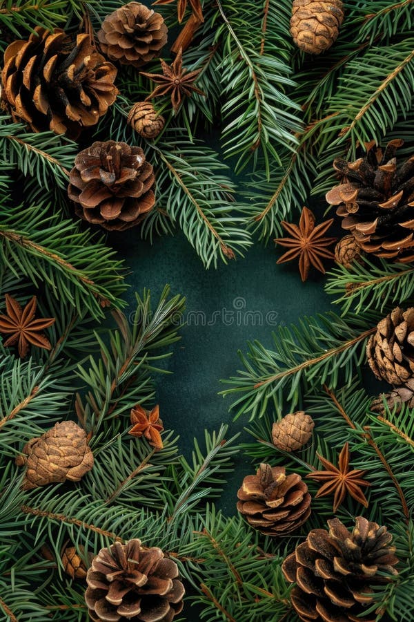A Decorative Wreath Made of Pine Cones and Fir Branches. Perfect for ...