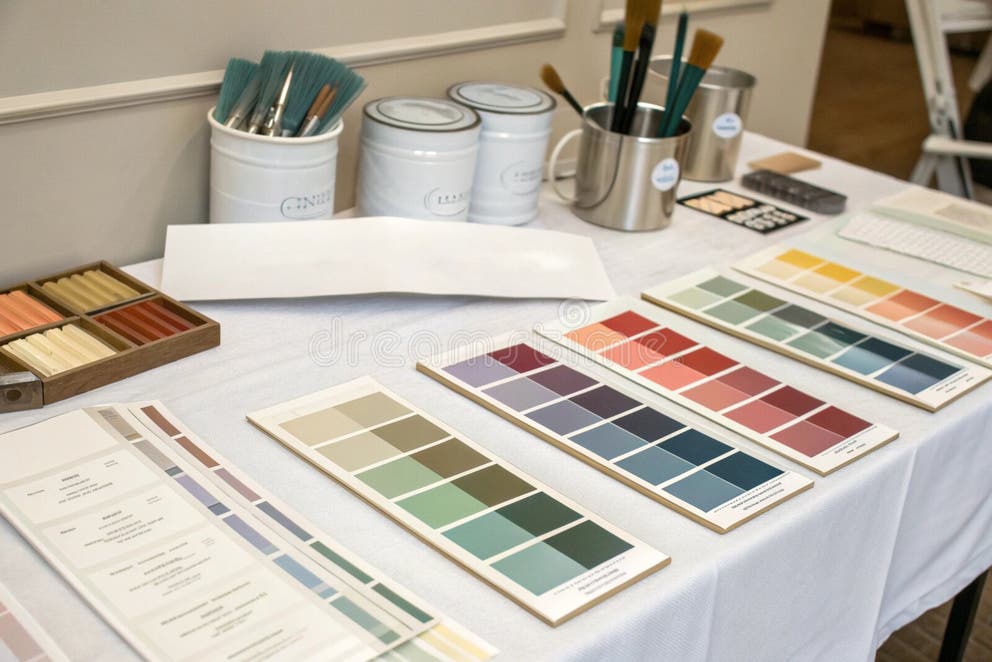 Decorators Paint Sample Workspace - Generated by Ai Stock Illustration ...