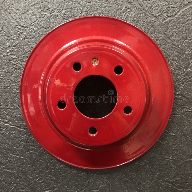 Decore Car Red Brake Disc on the Wall Stock Image - Image of caliper ...