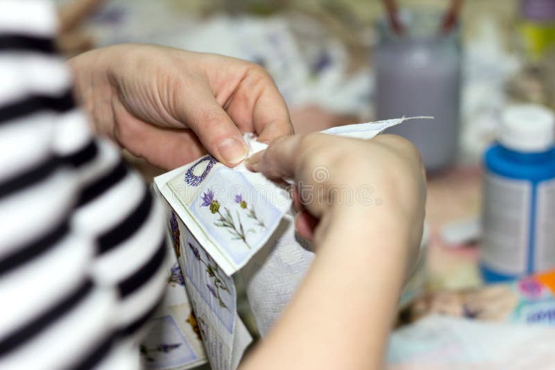 Decoupage handmade stock image. Image of material, equipment - 41919399