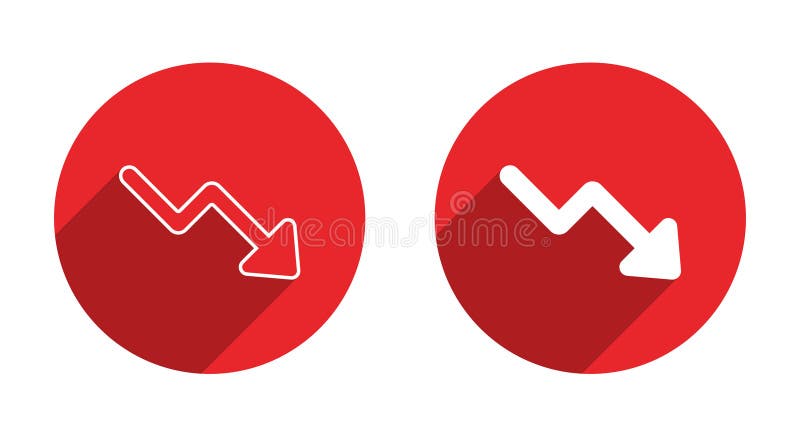 Decrease arrow down stock vector. Illustration of chart - 148310538