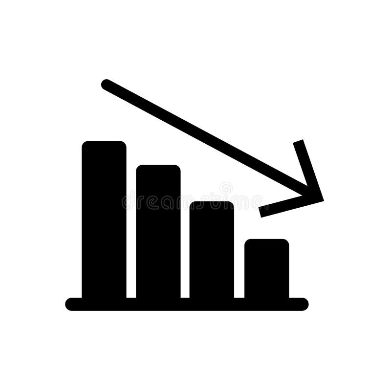 Decrease Bar Chart Analytics Icon Isolated on White Background Stock Illustration - Illustration ...