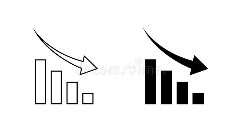 Decrease Bar Chart Icon in Generic Style. Market Crash Concept Stock Vector - Illustration of ...