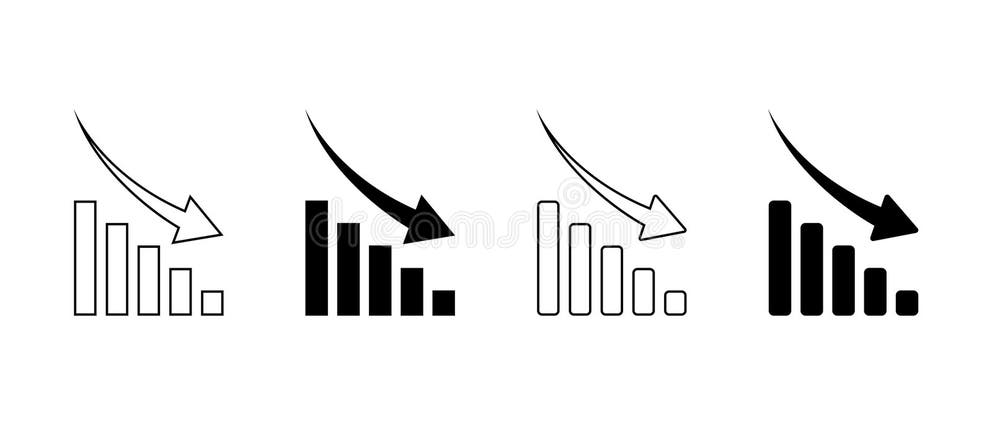 Decrease Bar Chart Icon in Generic Style. Statistic Sign Symbol Stock Vector - Illustration of ...