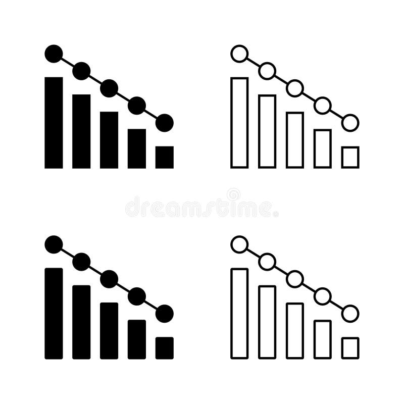Decrease Bar Chart Icon Set. Market Crash Concept Stock Illustration - Illustration of market ...