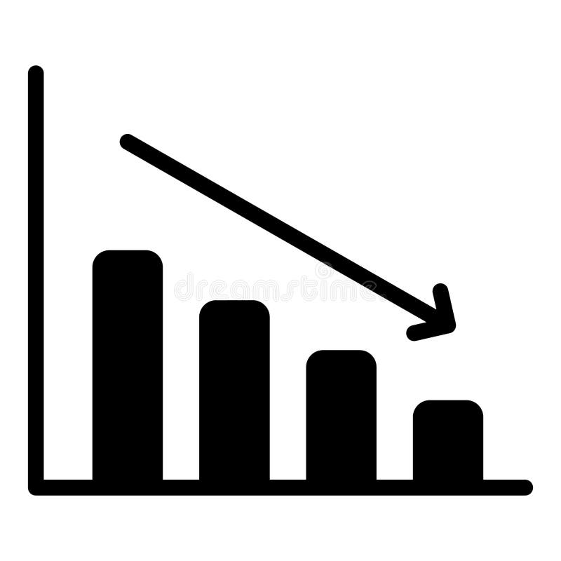 Decrease Chart Icon Design in Modern Style, Isolated on White Background Stock Vector ...