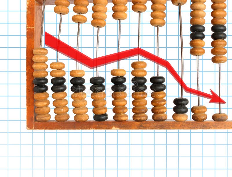 Decrease diagram on abacus stock illustration. Illustration of calculator - 7506017