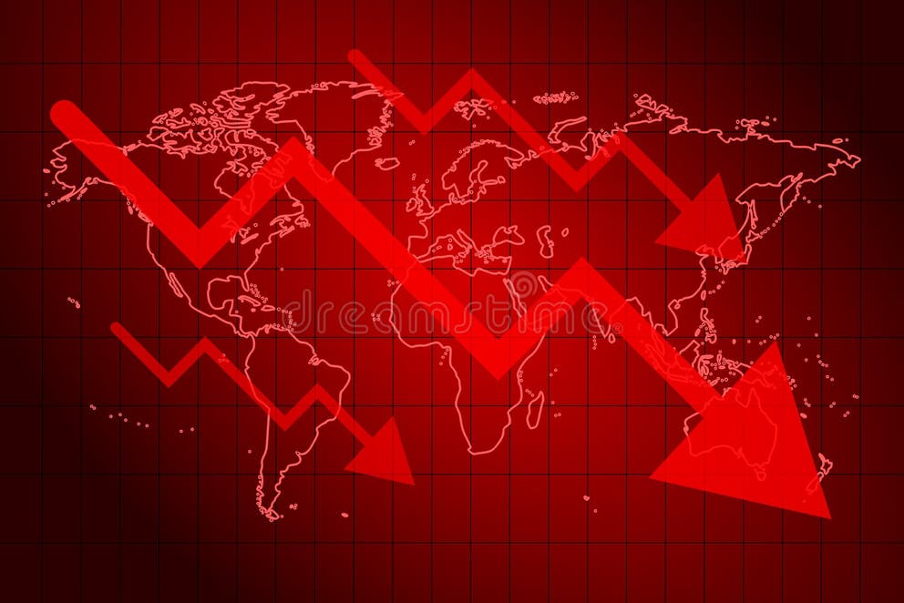 Decrease Diagram Crisis Business Financial World Vector Illustration Stock Vector - Illustration ...
