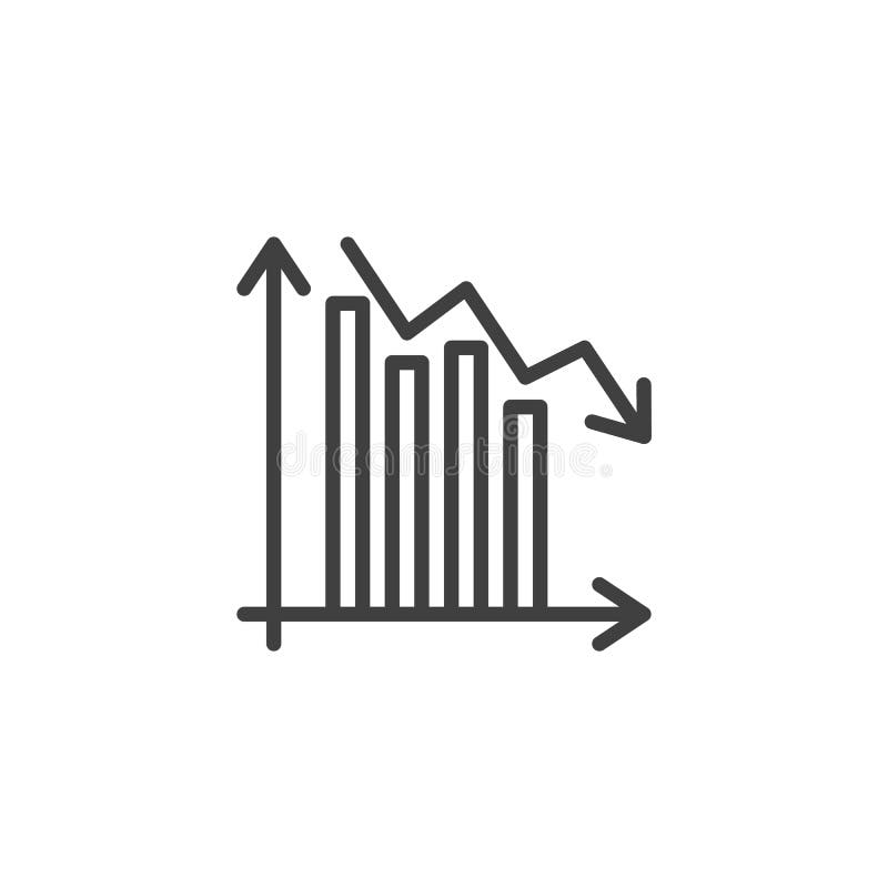 Decrease diagram line icon stock vector. Illustration of icon - 163838137