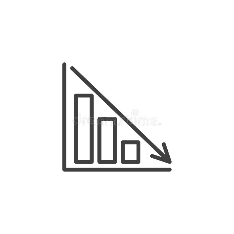 Decrease diagram line icon stock vector. Illustration of report - 242998644