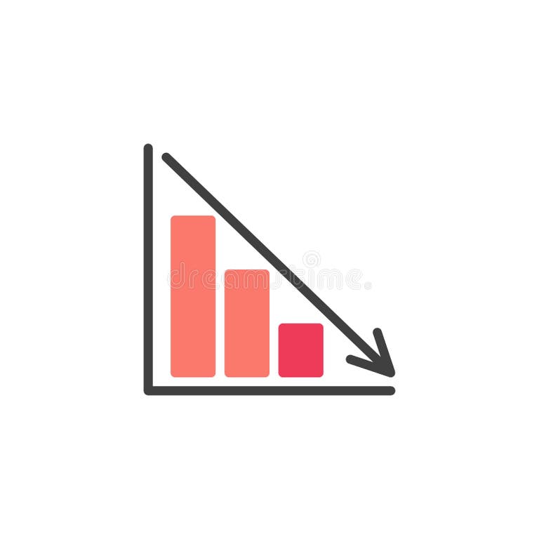 Decrease Diagram Vector Icon Stock Vector - Illustration of flat, diagram: 243063412