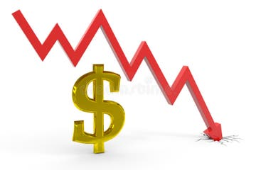 Decrease dollar graph. stock illustration. Illustration of market - 23474586