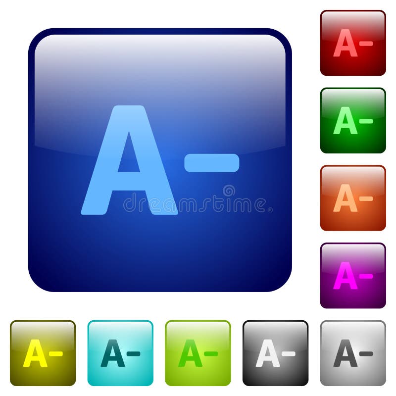 Decrease Font Size Color Square Buttons Stock Vector - Illustration of icons, buttons: 188840150