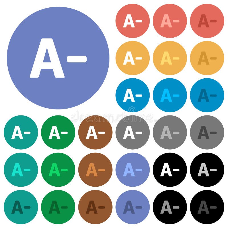 Decrease Font Size Round Flat Multi Colored Icons Stock Vector - Illustration of editor ...