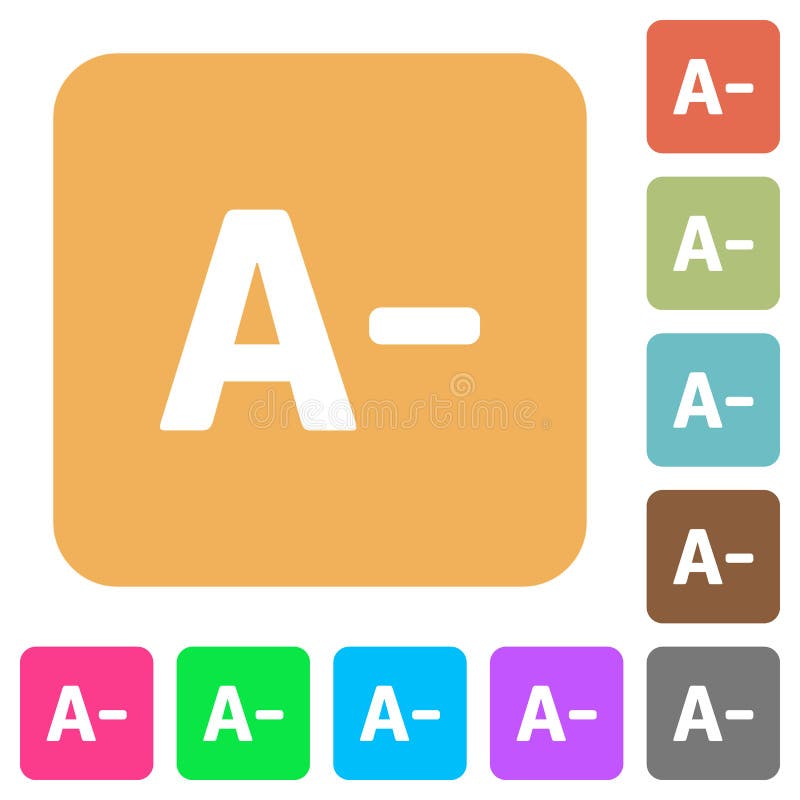 Decrease Font Size Rounded Square Flat Icons Stock Vector - Illustration of letter, pictograms ...