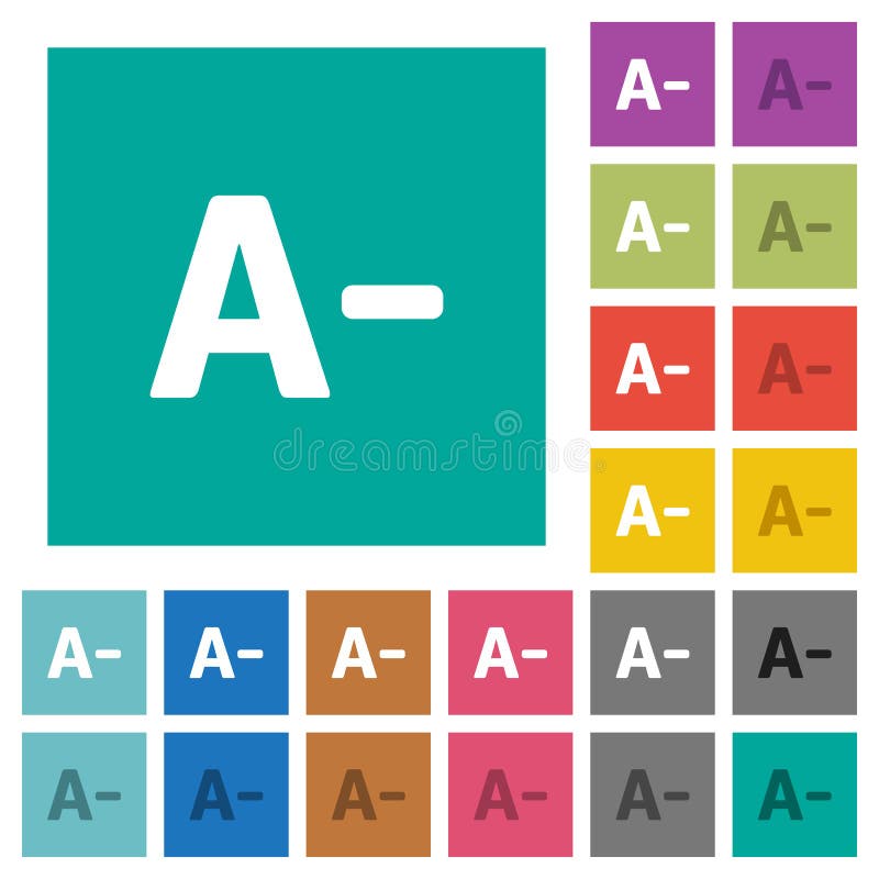 Decrease Font Size Square Flat Multi Colored Icons Stock Vector - Illustration of editing ...
