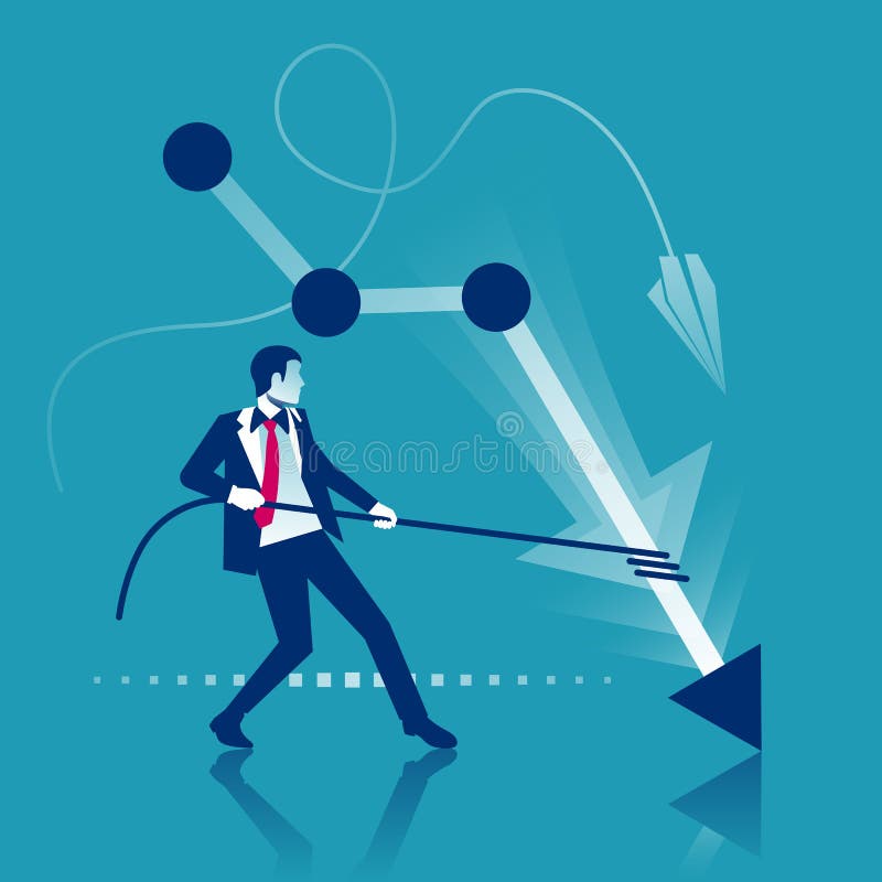 Decrease Graph. Businessman Hand Down Profit Business Chart Stock Vector - Illustration of ...