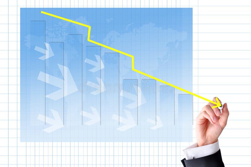 Decrease Graph Concept with Trend Line Stock Photo - Image of financial ...