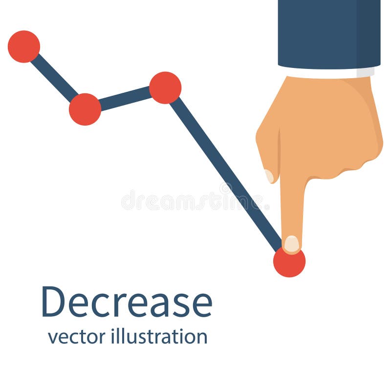 Decrease graph, declining stock vector. Illustration of graph - 92205441