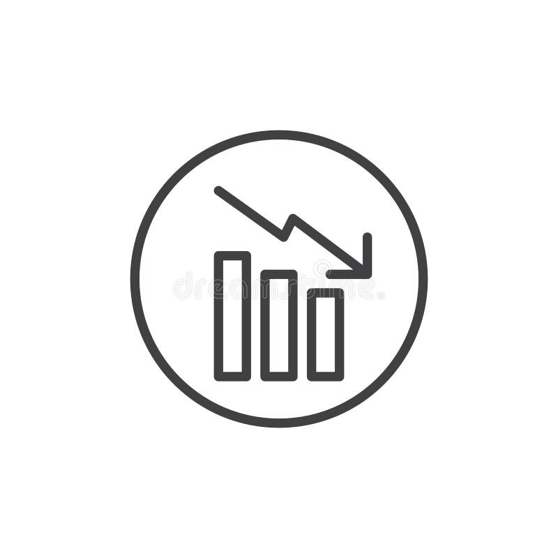 Decrease Graph 3d Icon Model Cartoon Style Concept. Render Illustration Stock Illustration ...