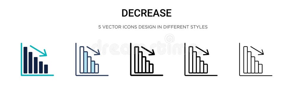 Decrease Icon in Filled, Thin Line, Outline and Stroke Style. Vector ...