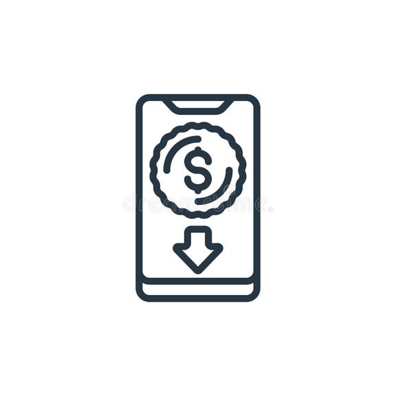 Decrease Icon Vector from Sales Concept. Thin Line Illustration of ...